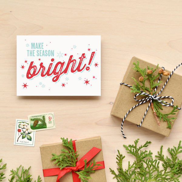Bright Holiday Card Set - Silhouette Blue Stationery